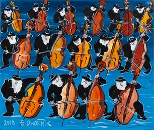 "15-tu kontrabasistów", 2017, Edward Dwurnik | DESA Unicum